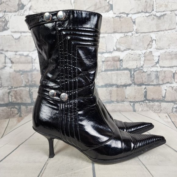Vintage | Shoes | Vintage Arnold Churgin Black Patent Vegan Leather ...